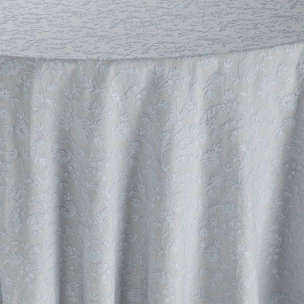 108” Fleur Ash Blue Table Linen - The Event Rental Co.